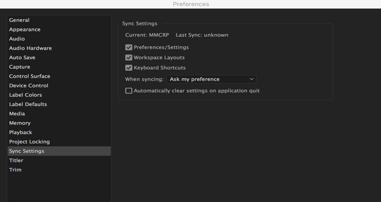 How to Set or Recall Preference Settings in Adobe Premiere Pro