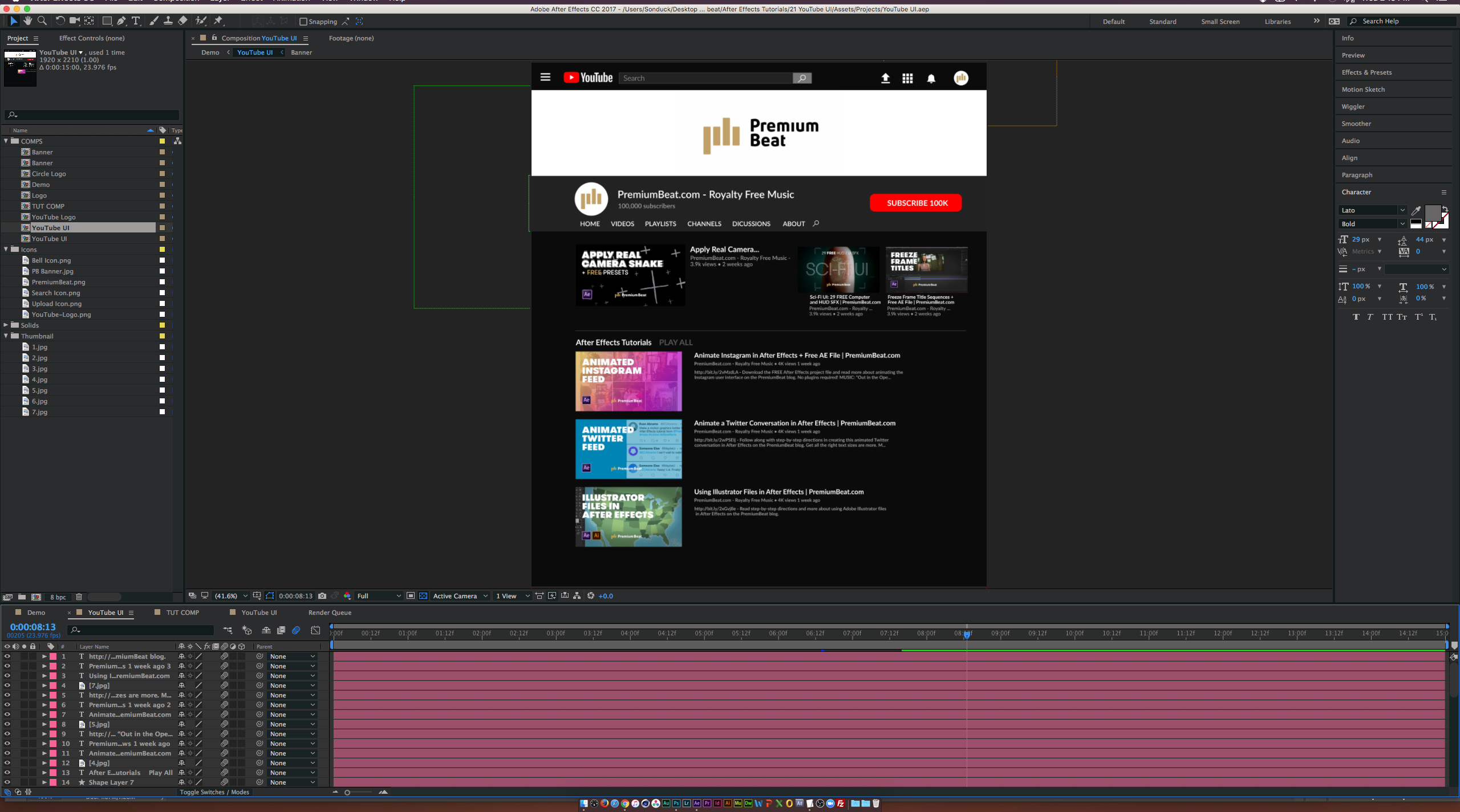 Create and Animate the YouTube UI in Adobe After Effects