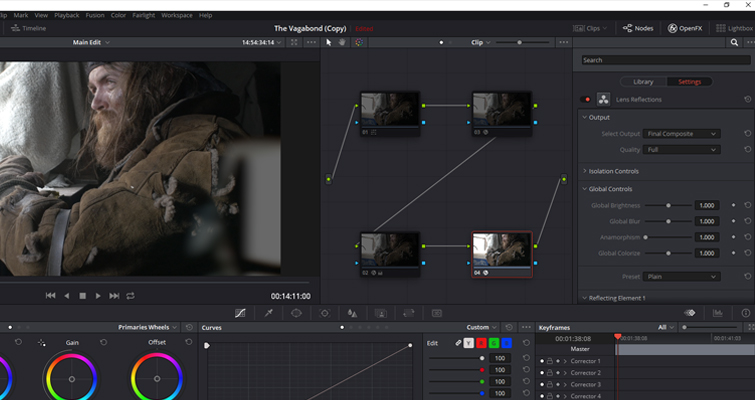 DaVinci Resolve's Lens Reflections and Film Damage FX
