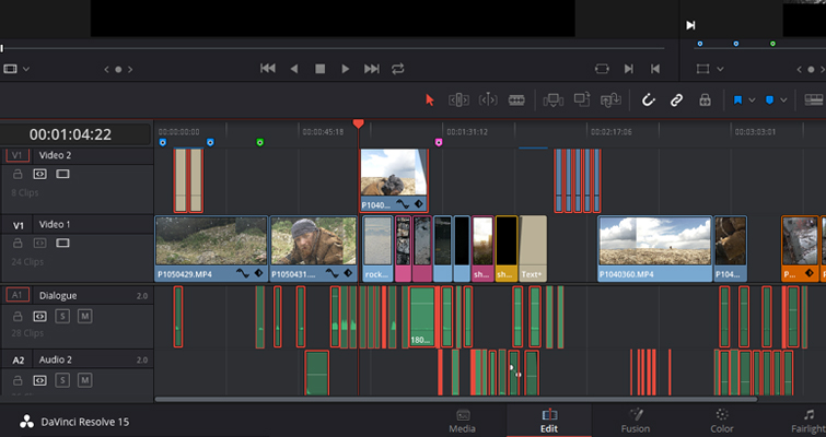 Using the Track Select Forward Tool in DaVinci Resolve 15