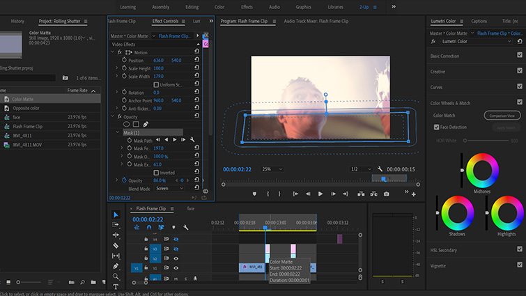 Quick Tip: Fixing Rolling Shutter Flash with Opacity Blends