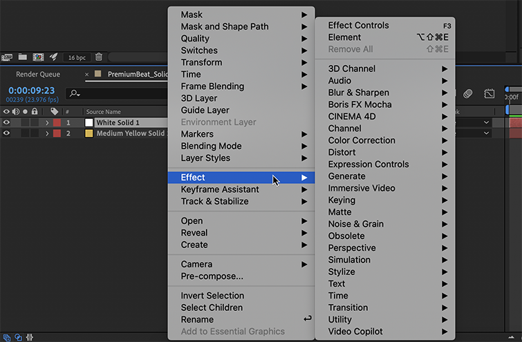 How to Create and Change a Solid Color Layer in After Effects