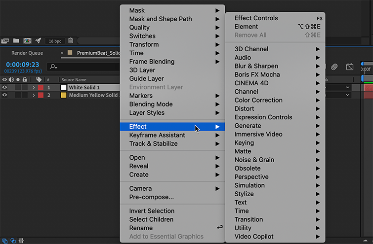 How to Create and Change a Solid Color Layer in After Effects