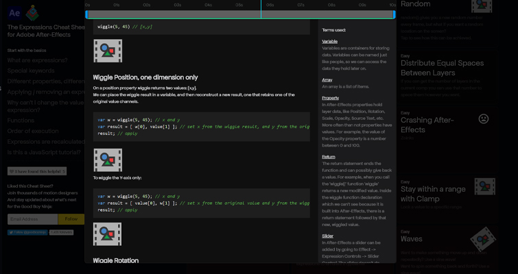The After Effects Expressions Cheat Sheet: Everything I've Ever Wanted