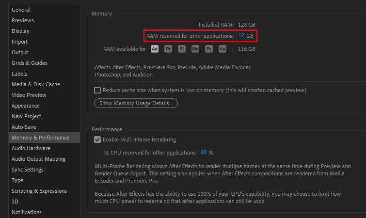 Quick Tip: Allocating RAM in After Effects